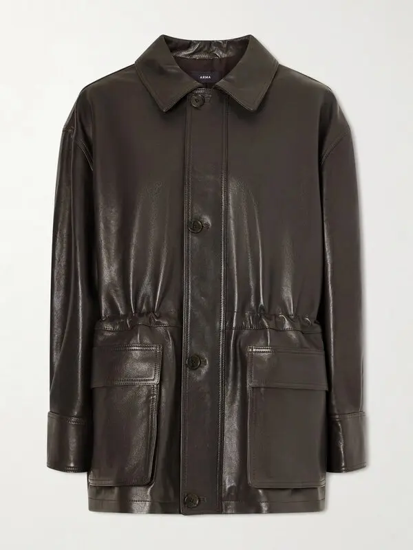 ARMA Textured Leather Jacket - Brown