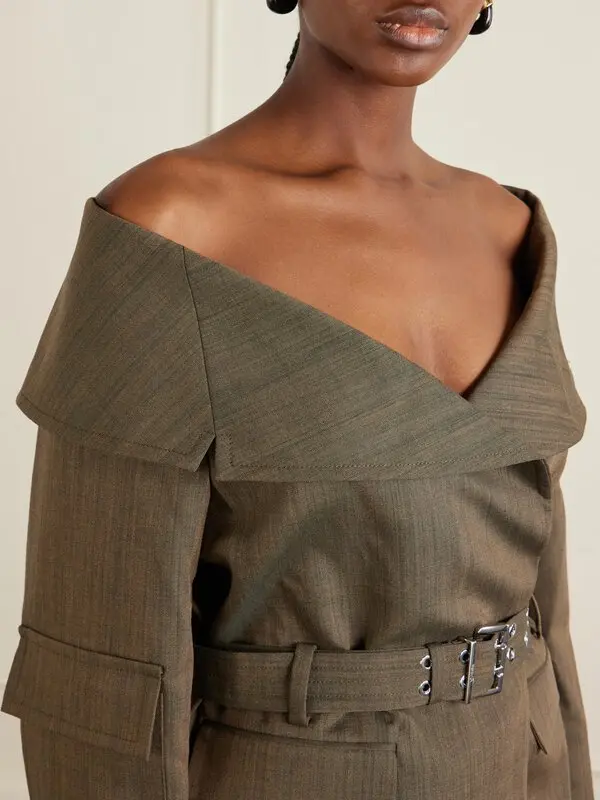 GANNI Belted Wool Blazer