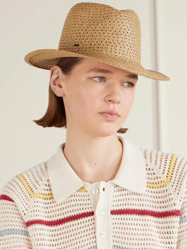 Eugenia Kim Lillian Embellished Raffia-effect Hat - Brown