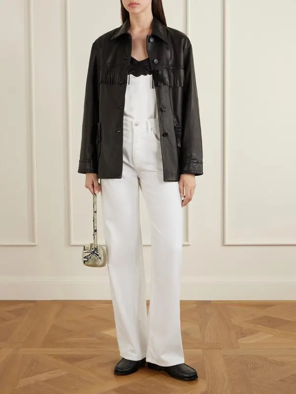NILI LOTAN Gus Fringed Leather Jacket