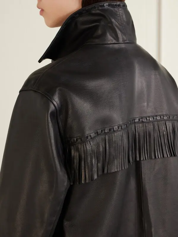 NILI LOTAN Gus Fringed Leather Jacket