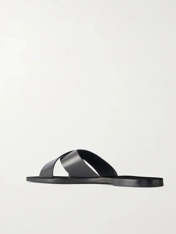 AeydĒ Faye Leather Criss-cross Slides
