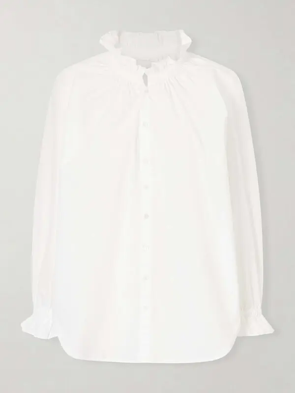 Citizens Of Humanity Loretta Ruched Cotton-poplin Shirt - White