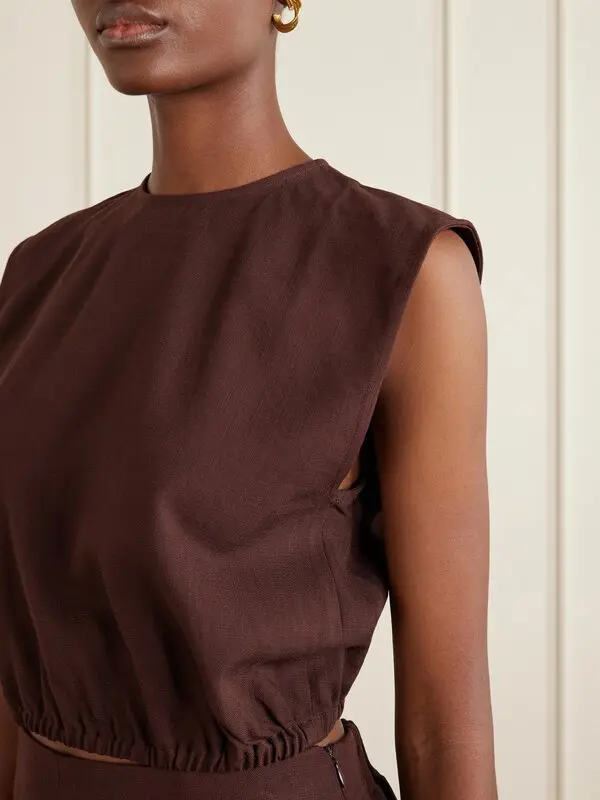 Tove Andie Cotton-blend Blouse - Brown