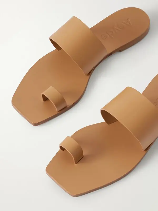 AeydĒ Sibel Leather Flat Sandals