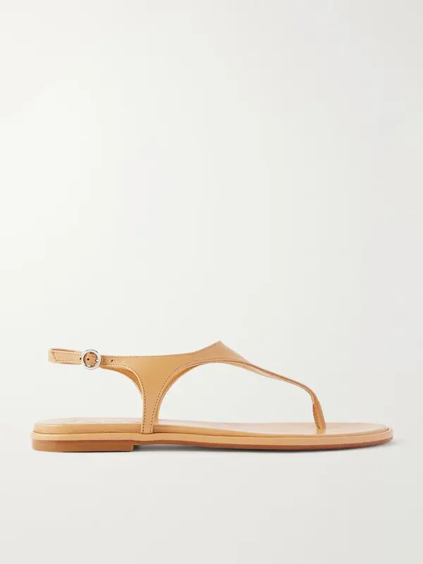 AeydĒ Raine Leather Thong Sandals - Neutrals