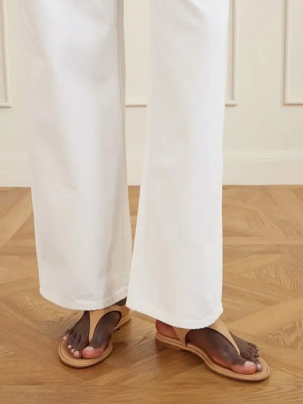 AeydĒ Raine Leather Thong Sandals - Neutrals