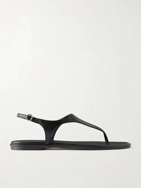 AeydĒ Raine Leather Thong Sandals - Black