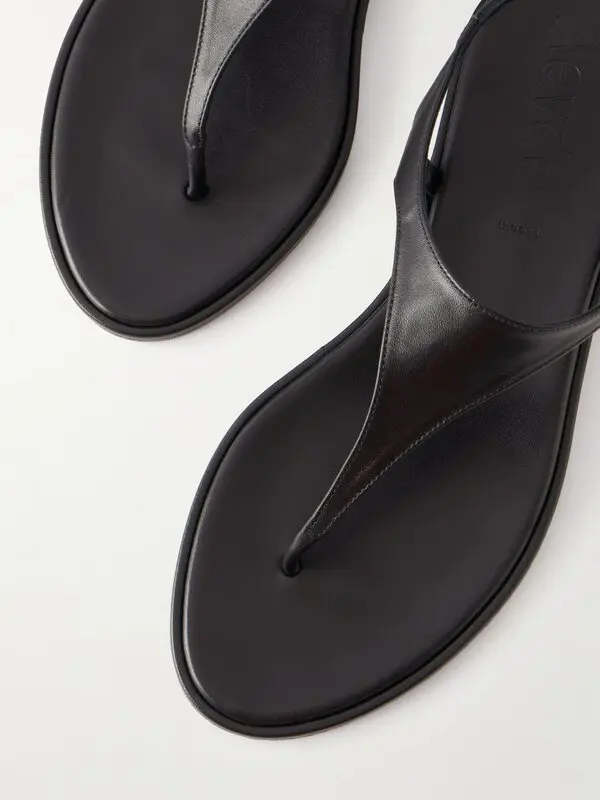 AeydĒ Raine Leather Thong Sandals - Black