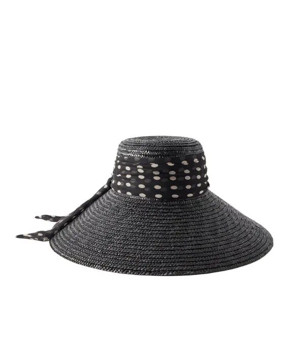 Eugenia Kim Mirabel Straw Sunhat With Chiffon Trim - Black