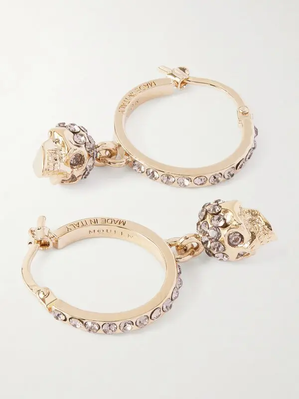 Alexander McQueen Skull Mini Creole Hoop Earrings - Gold