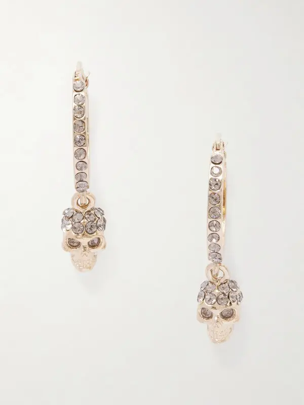 Alexander McQueen Skull Mini Creole Hoop Earrings - Rose Gold