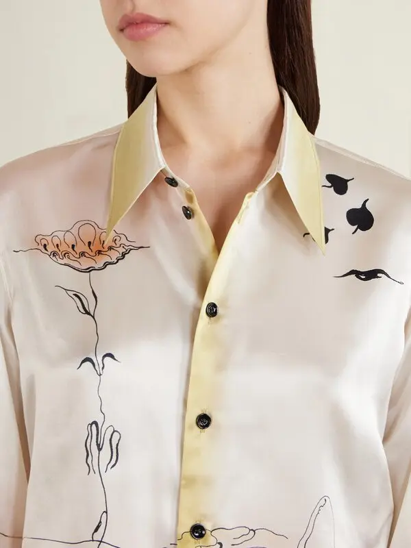 LEMAIRE Printed Silk-satin Shirt