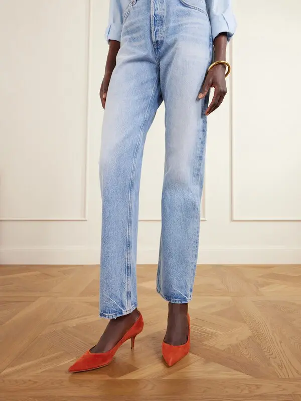 GIANVITO ROSSI 55 Suede Pumps - Red