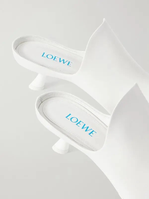 Loewe Emily Leather Mules - White