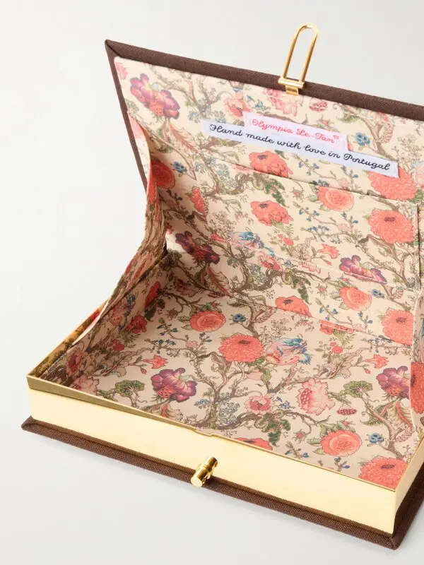 OLYMPIA LE-TAN It's Cocktail Time Appliquéd Embroidered Clutch - Brown