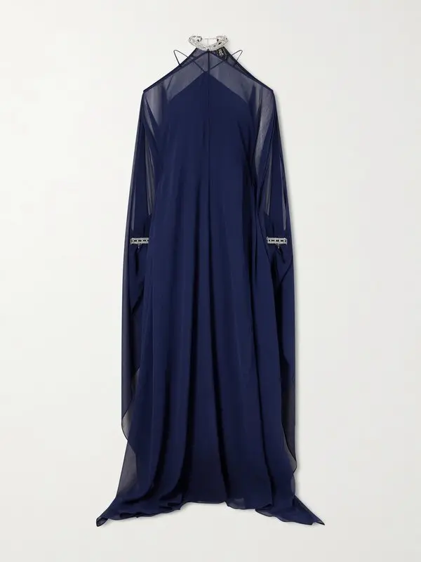 TALLER MARMO Sza Sza Silk-chiffon Gown - Blue