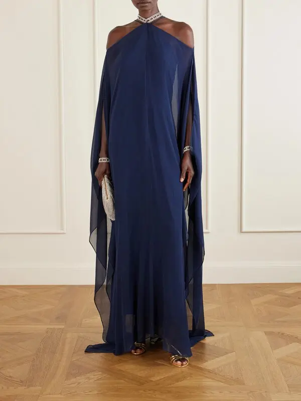 TALLER MARMO Sza Sza Silk-chiffon Gown - Blue