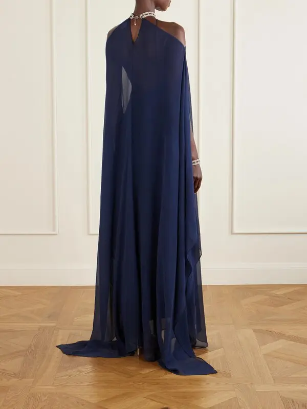 TALLER MARMO Sza Sza Silk-chiffon Gown - Blue