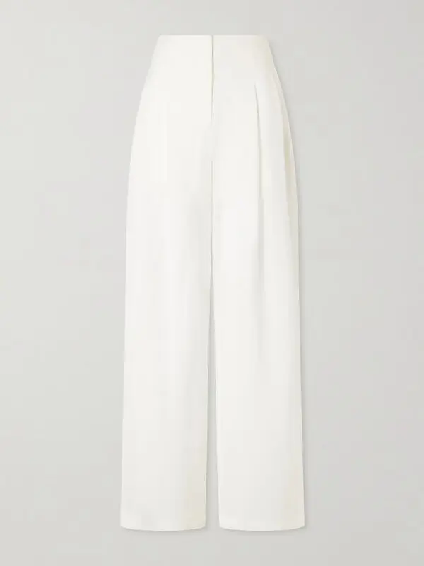 TWP Carries Linen And Silk-blend Wide-leg Pants - Neutrals