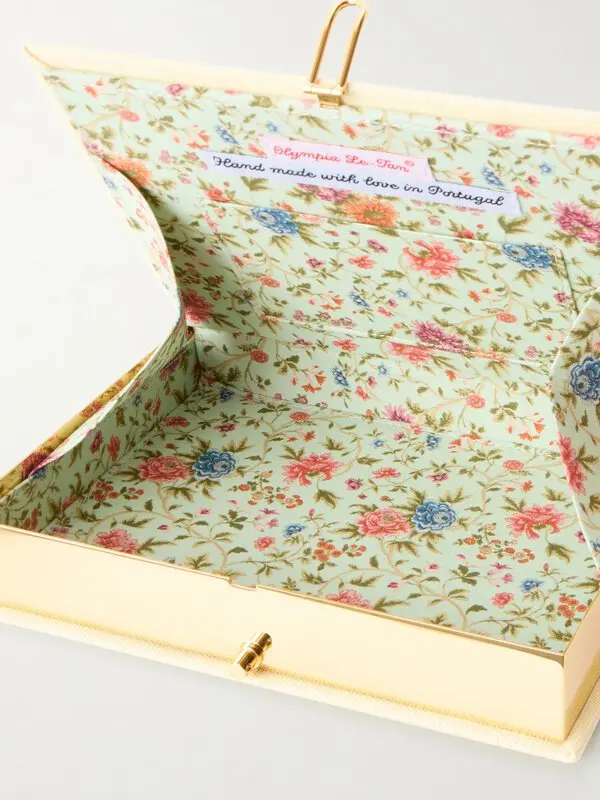 OLYMPIA LE-TAN Aroma D'italia Appliquéd Embroidered Canvas Clutch - Yellow