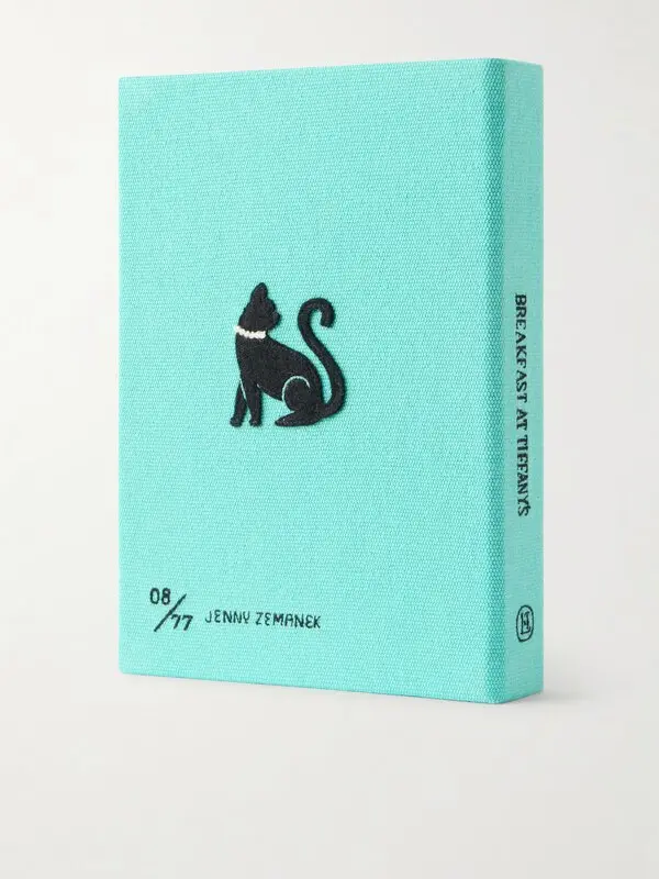 OLYMPIA LE-TAN Breakfast At Tiffany's Appliquéd Embroidered Canvas Clutch - Blue