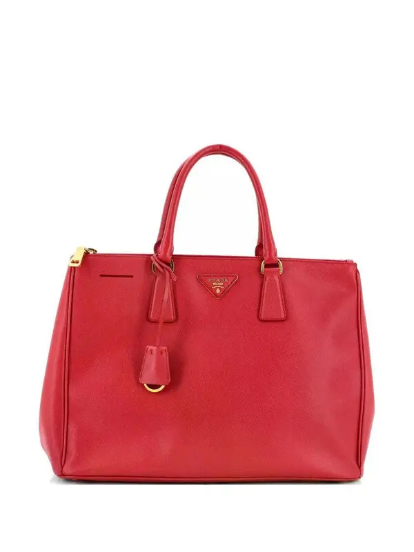 Prada Large Saffiano Leather Tote Bag - Red