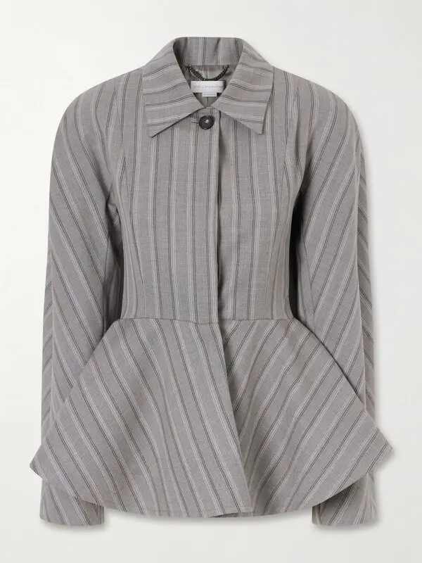 Stella McCartney Striped Flared Wool Blazer