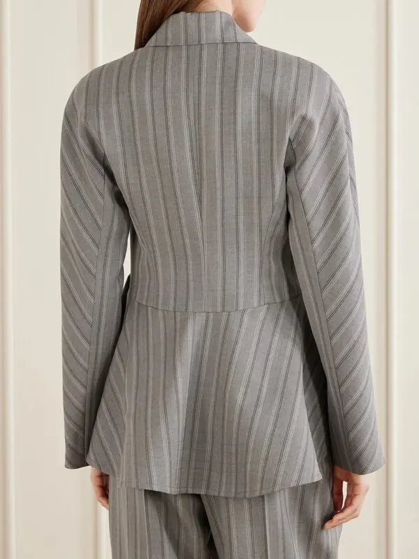 Stella McCartney Striped Flared Wool Blazer