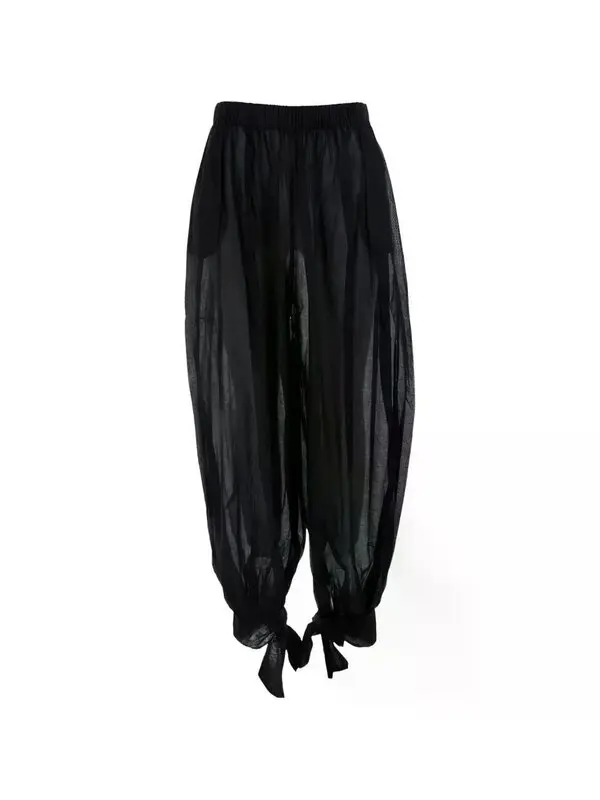 Andamane Noor Sheer Tie-cuff Trousers - Black