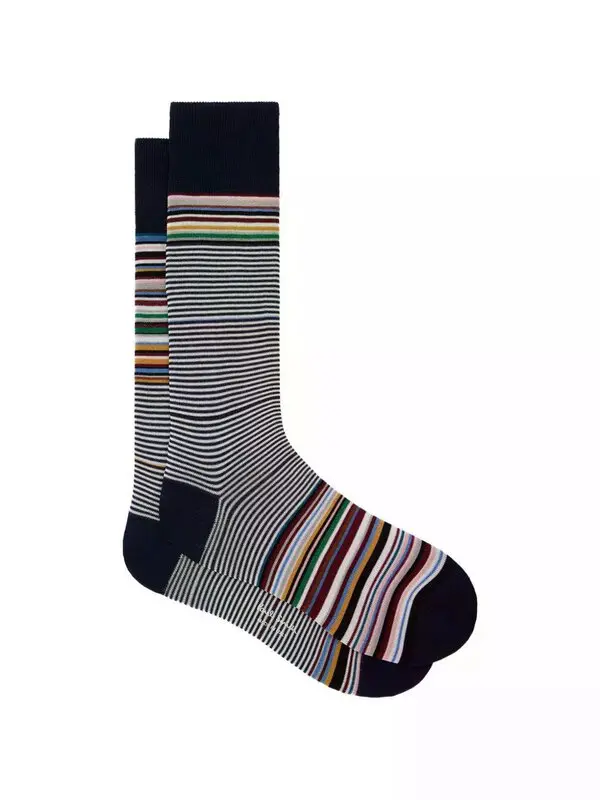 Paul Smith Striped Crew Socks - Blue