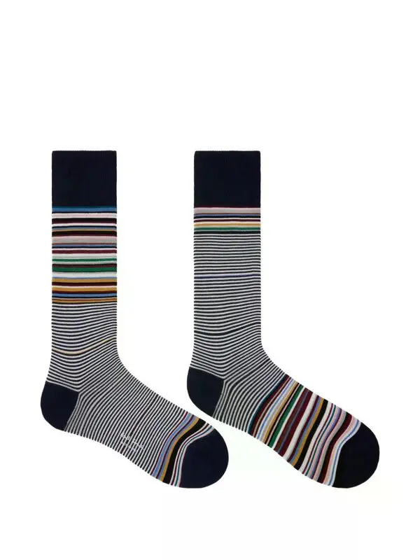 Paul Smith Striped Crew Socks - Blue