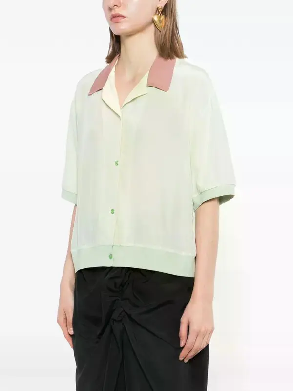Versace Embroidered Short Sleeve Shirt - Green