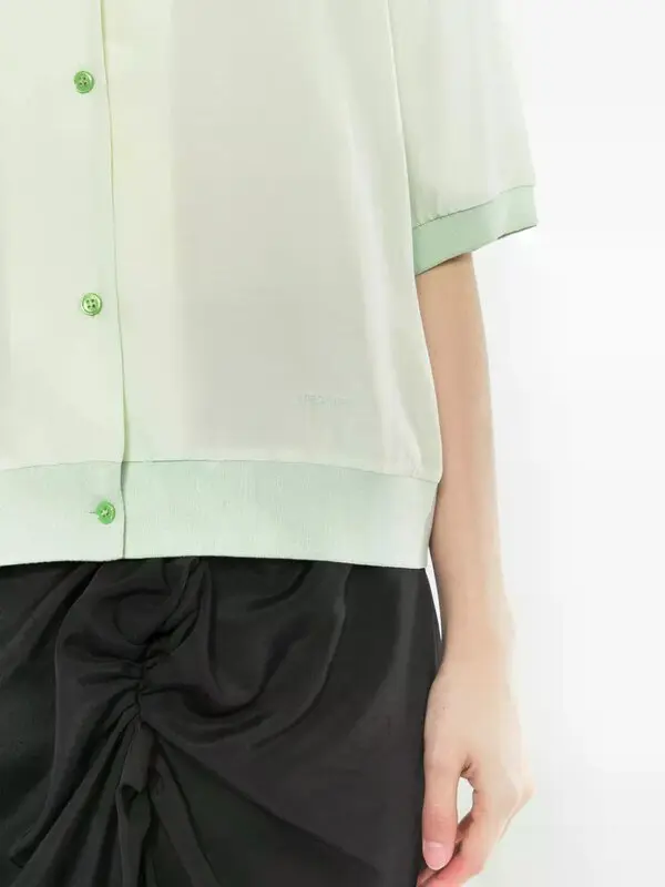 Versace Embroidered Short Sleeve Shirt - Green