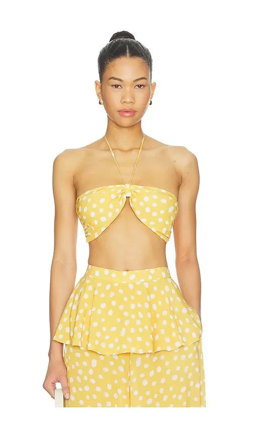 ADRIANA DEGREAS Bandeau Top - Cashew Yellow