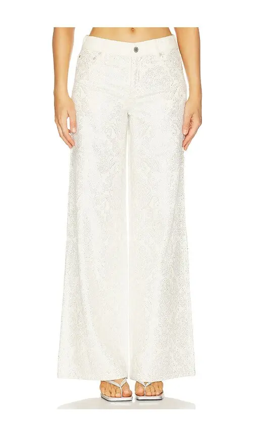 Alice + Olivia Jasper Embellished Jean - Off White
