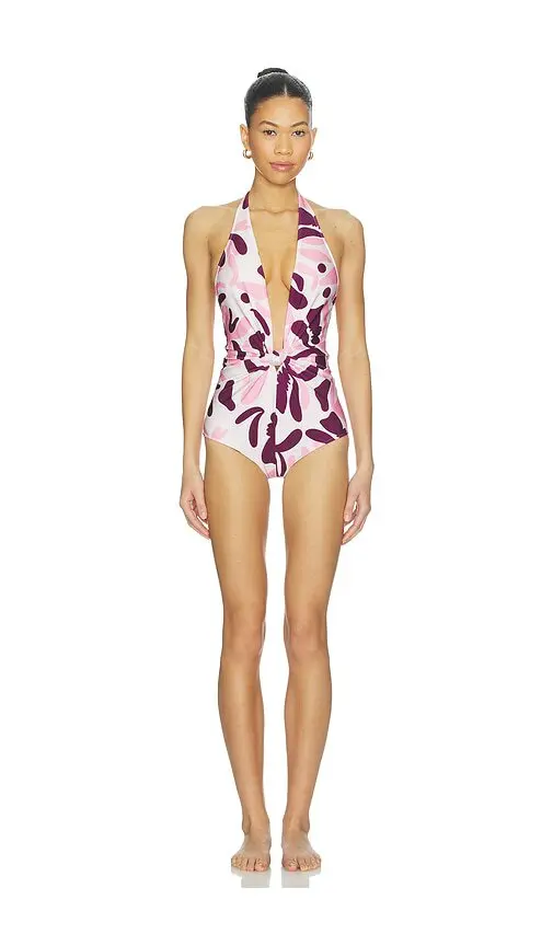 ADRIANA DEGREAS Floral Halterneck Swimsuit - Unique