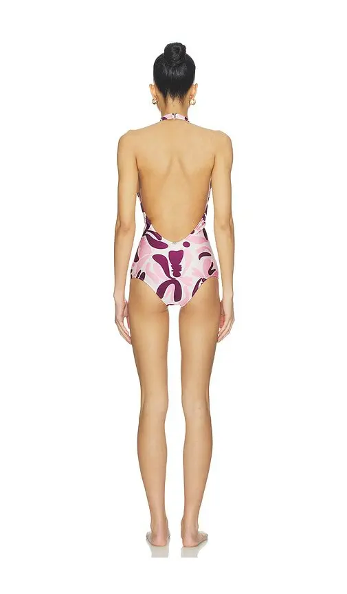ADRIANA DEGREAS Floral Halterneck Swimsuit - Unique