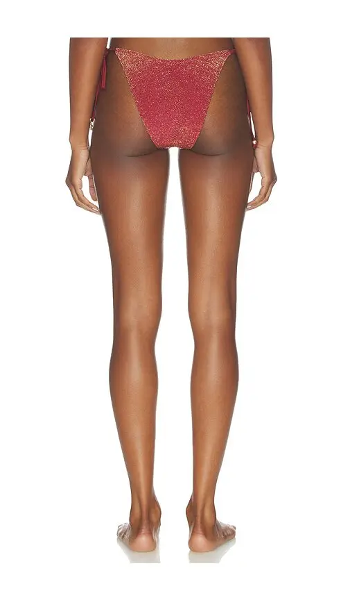 KULANI KINIS Cheeky Side Tie Bikini Bottom With Metallic Threading