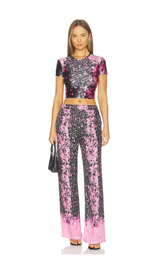 Versace Reptile Scale Cropped Top