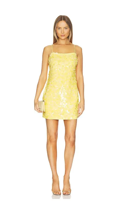MILLY Izel Colette Sequin Mini Dress - Yellow
