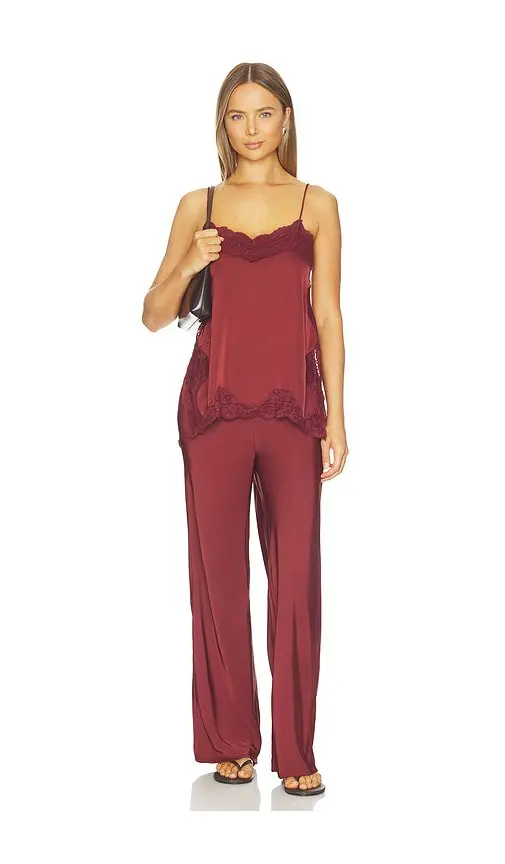 MADISON THE LABEL Mela Set In Burgundy - Merlot