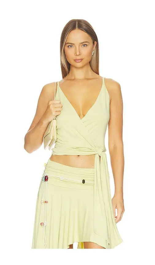 MADISON THE LABEL Kara Top In Lemon - Citrus