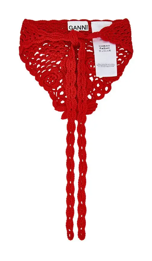 GANNI Crochet Head Scarf - Goji Berry
