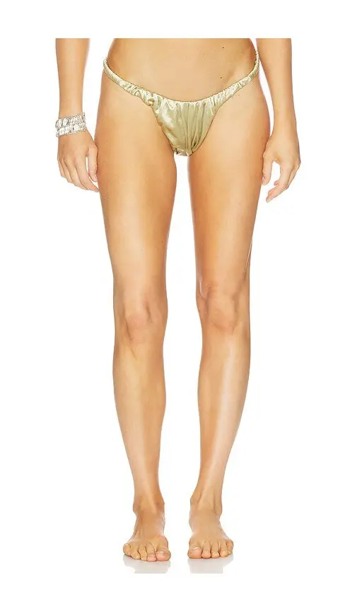 ISA BOULDER Waves Metallic Bikini Bottom - Gold