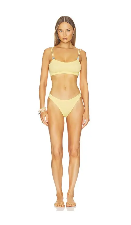 Hunza G Cassie Beaded Bikini - Butter