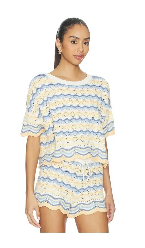 L*Space Sunchaser Top In Blue,lemon - Daydreamer