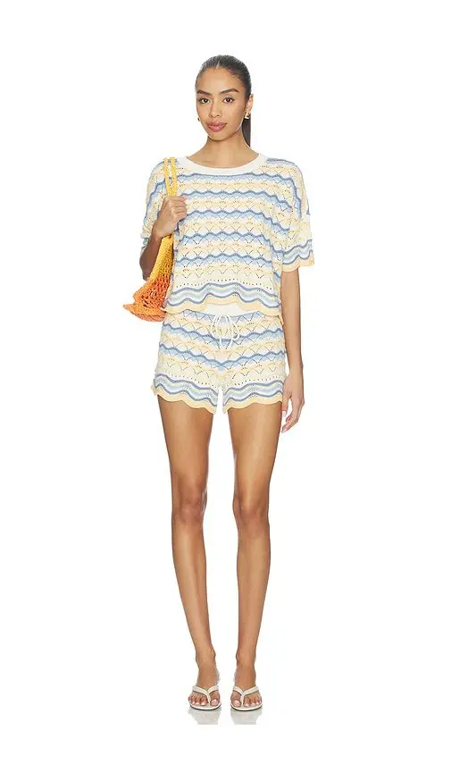 L*Space Sunchaser Top In Blue,lemon - Daydreamer