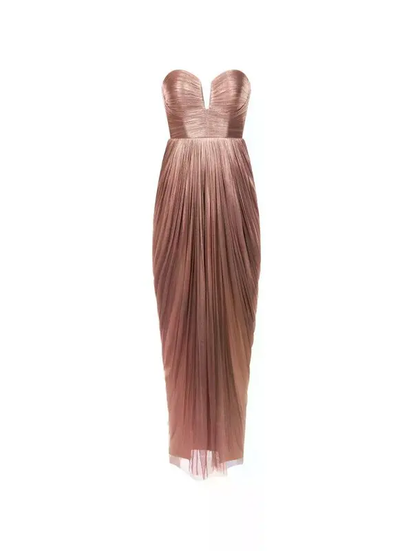 ARAFTU Pleated Metallic-finish Dress