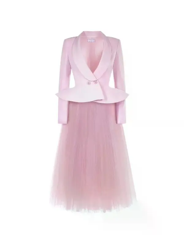 ARAFTU Peplum Tulle-skirt Dress - Pink